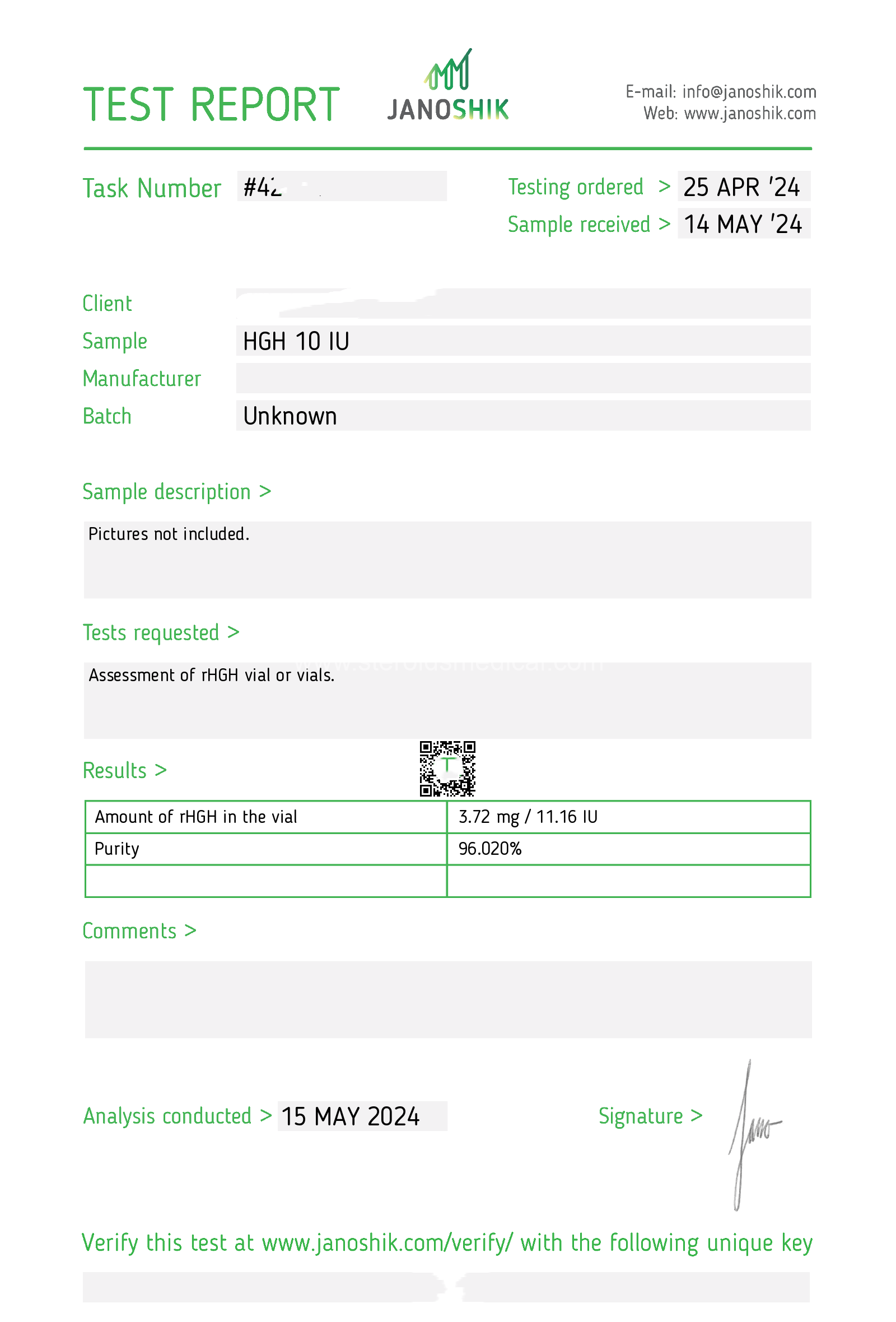 Human Growth Hormone HGH 191AA 10iu or somatropin - Domestic ...